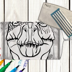 Coloring Face Mask Dinosaur Craft Kit for Kids Dinosaur | Etsy