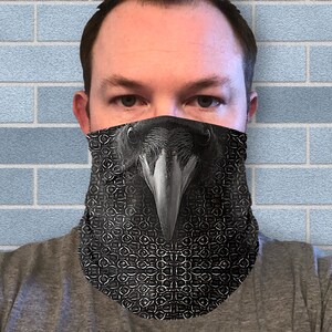 Raven chainmail face mask Face the raven neck gaiter Nordic | Etsy