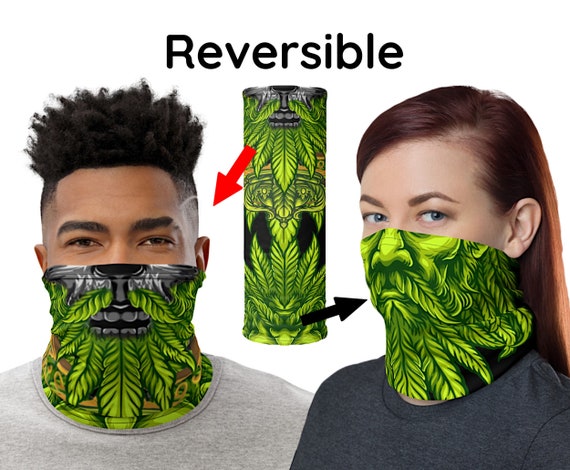 Marijuana Mask Green Beard Neck Gaiter for Men Dual Mask - Etsy