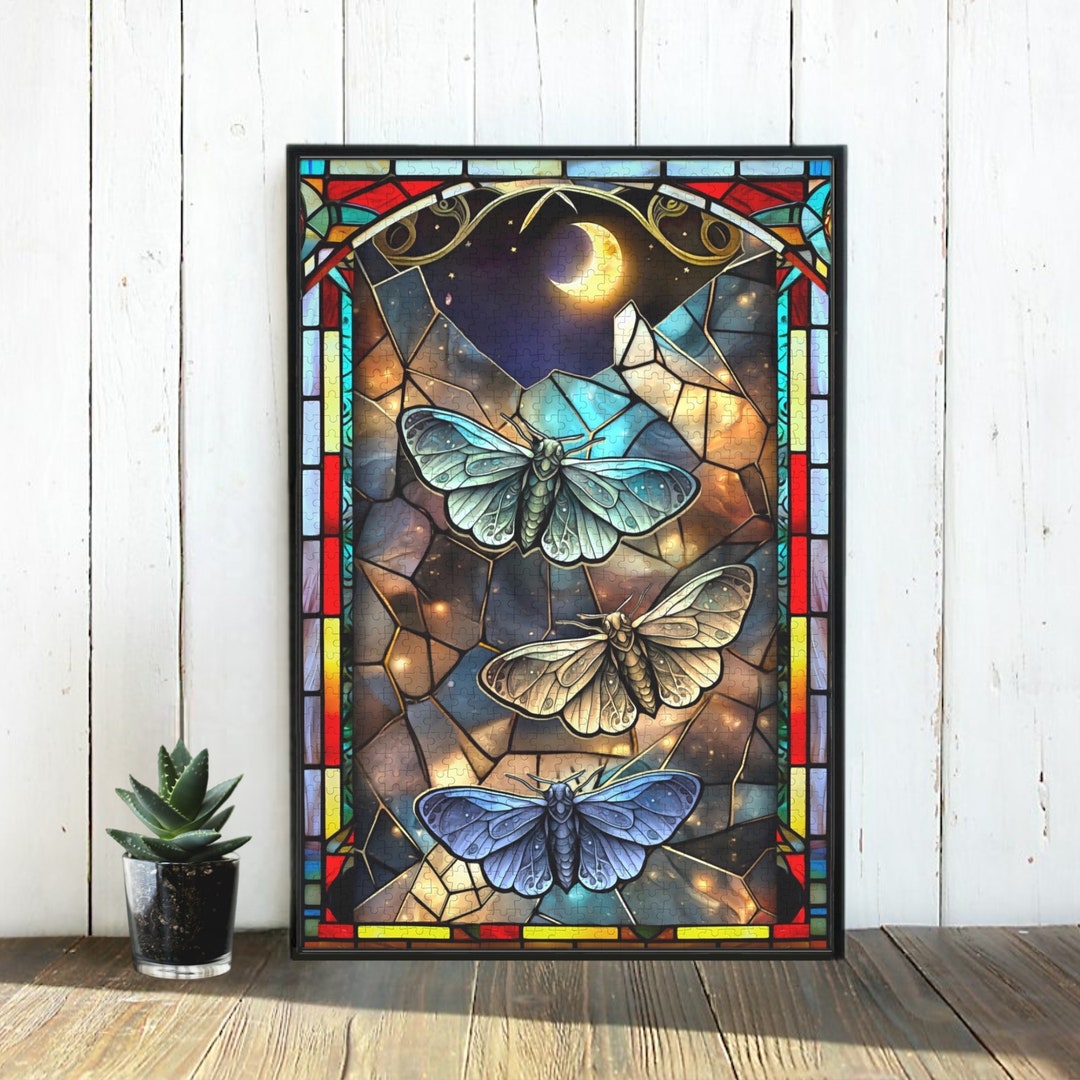 Moth Puzzle, Stained Glass Puzzle, Moth Jigsaw Puzzle, Insects Puzzle ...