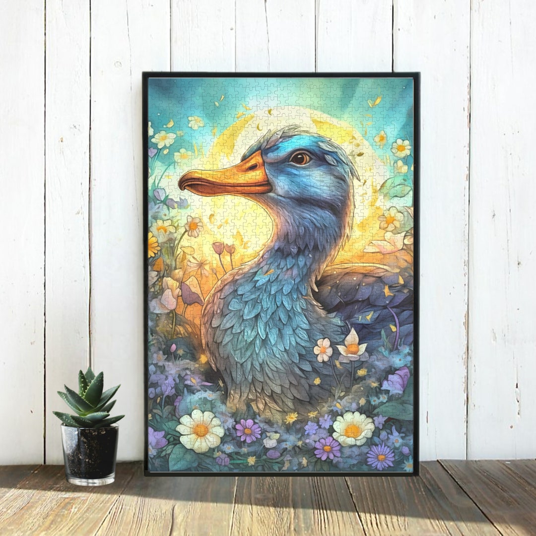 Duck Puzzle, Wood Jigsaw Puzzle, Duck Gift, Painted Duck, Puzzle for ...