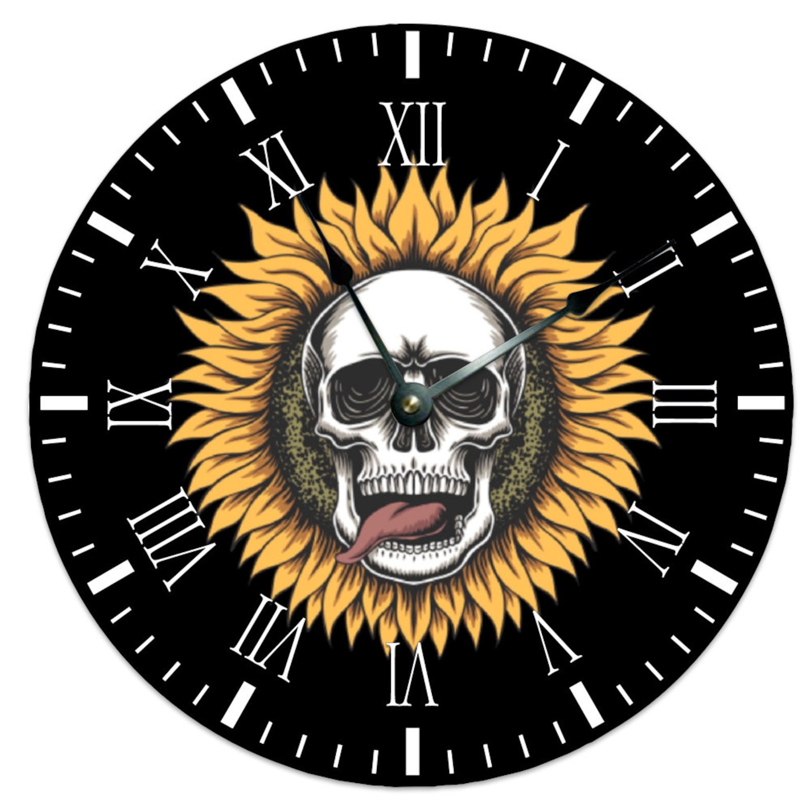 Skull Face Wall Clock Modern Wall Clock Wooden Clock 12 | Etsy