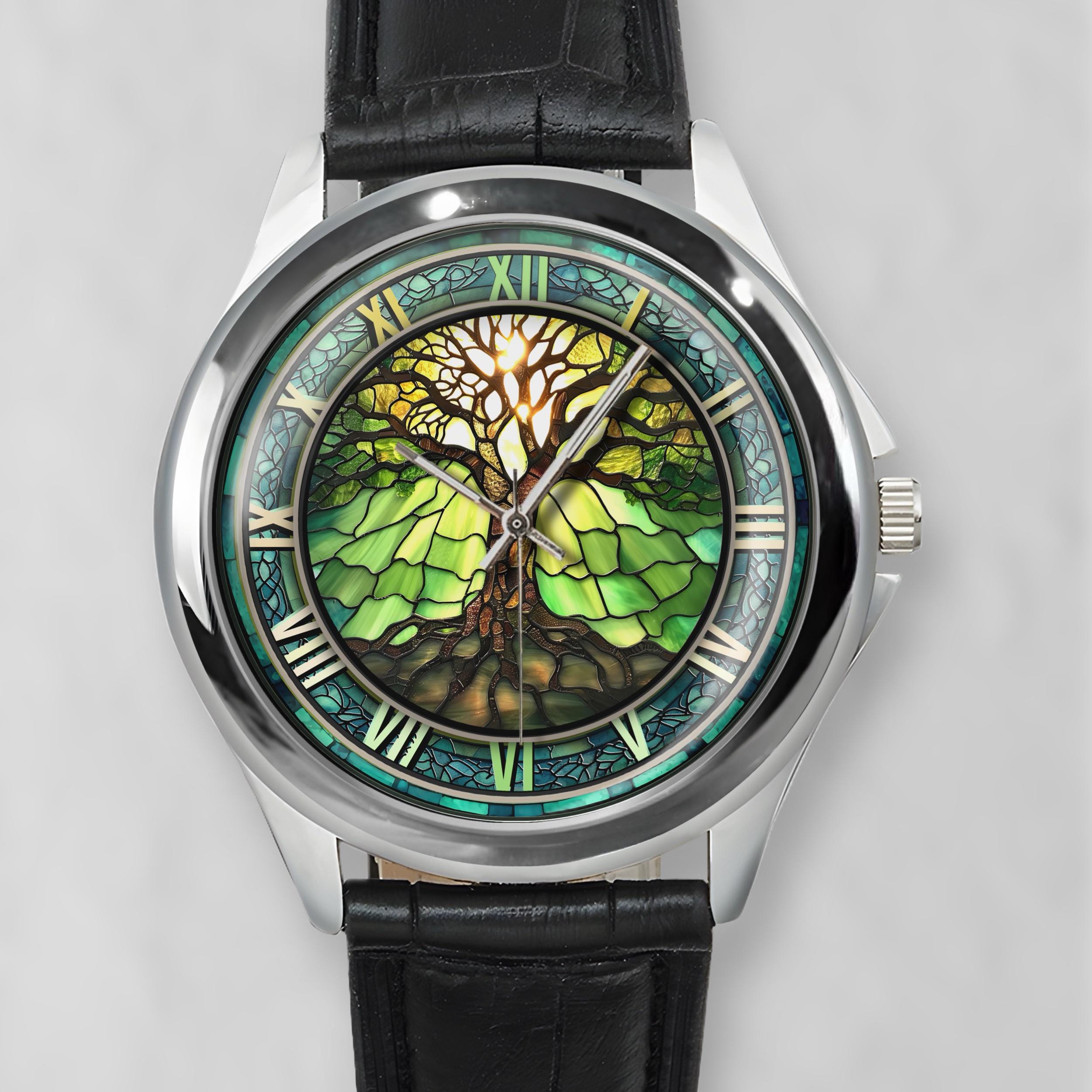 Tree of Life Watch, Faux Stained Glass Art, Unique Watches, With Roman ...