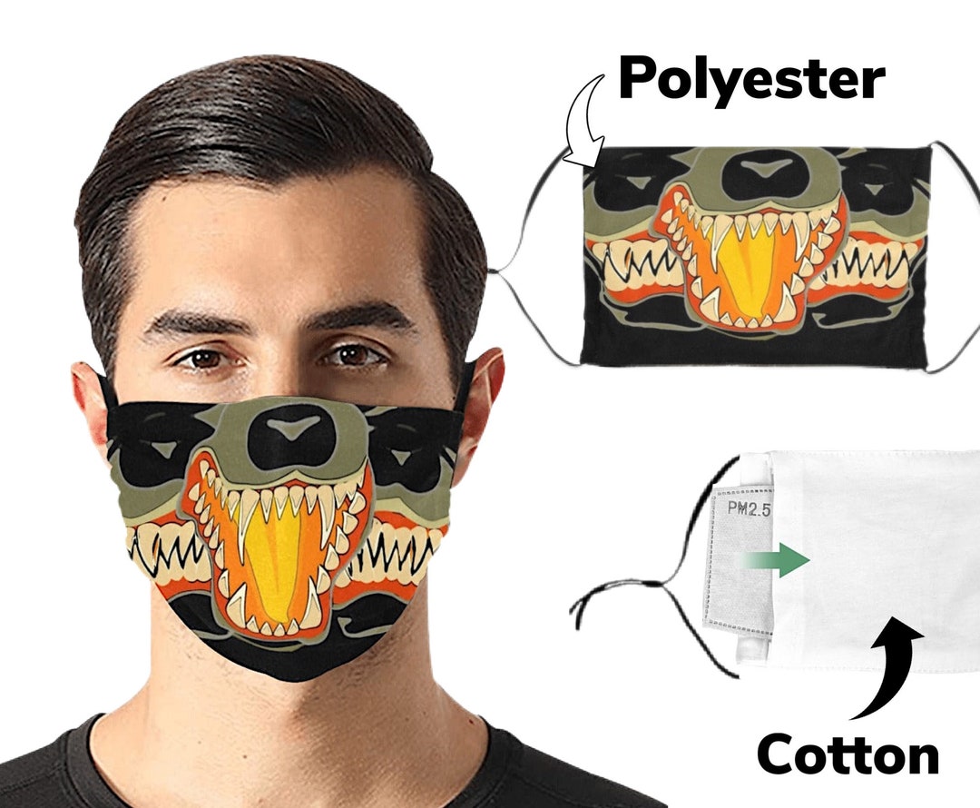 Cerberus Face Mask, 3 Headed Pitbull, Dog Mask, Teeth Mask, Halloween ...