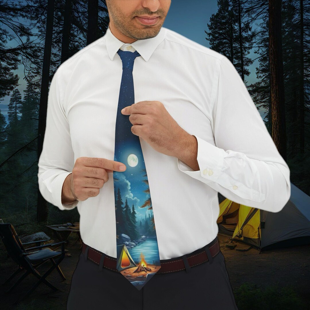 Night Sky Ties for Men, Star Tie, Necktie for Men, Mens Camping Gift ...