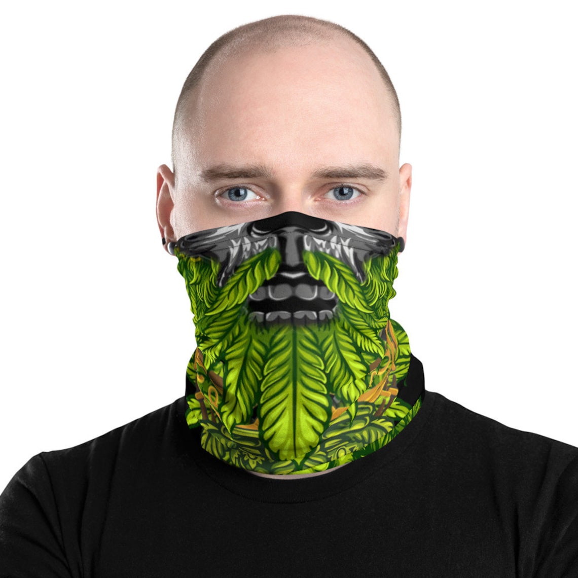 Marijuana Mask Green Beard Neck Gaiter for Men Dual Mask - Etsy