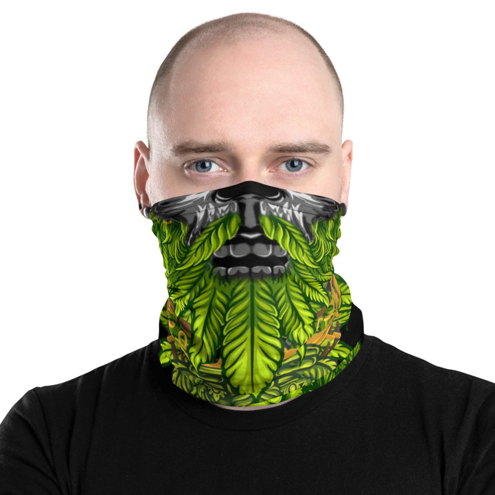 Marijuana Mask Green Beard Neck Gaiter for Men Dual Mask - Etsy