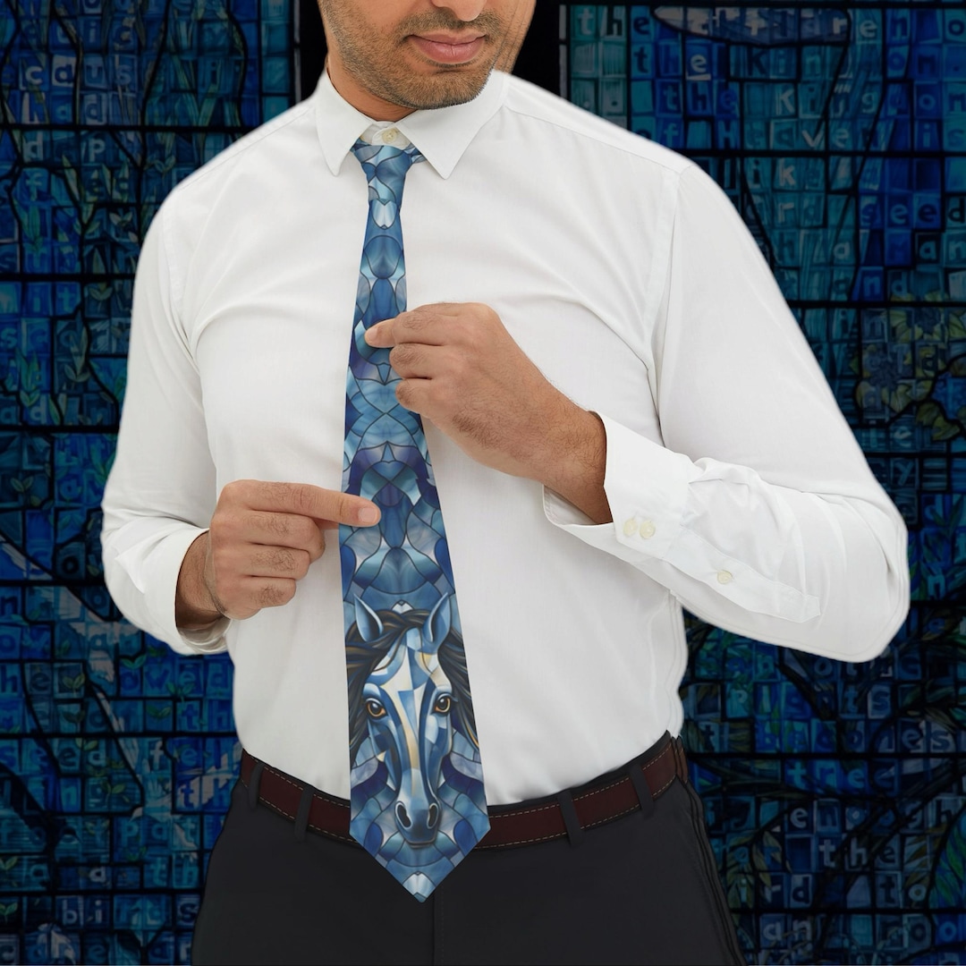 Men's Necktie, Stained Glass Horse Tie, Mens Fashion, Animal Ties ...