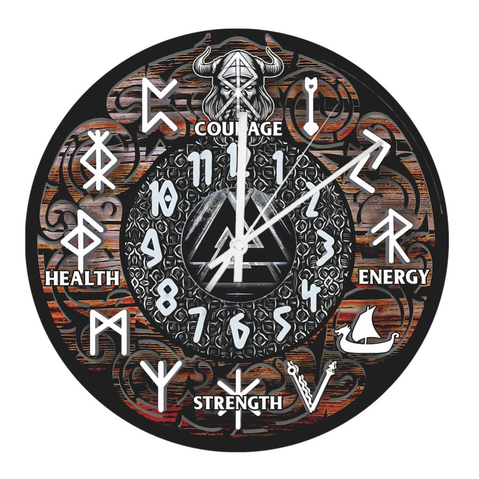 Viking Shield Clock Valknut Wall Clock Viking Decor Viking - Etsy