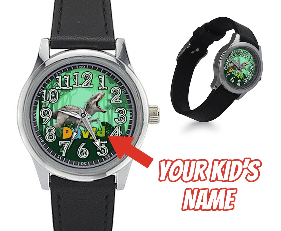 Kinderuhr Dinosaurier Uhr Jungen Uhr Namensuhr - Etsy.de
