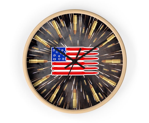 US Flag Clock Patriotic Clocks Gift for Veteran Flag - Etsy