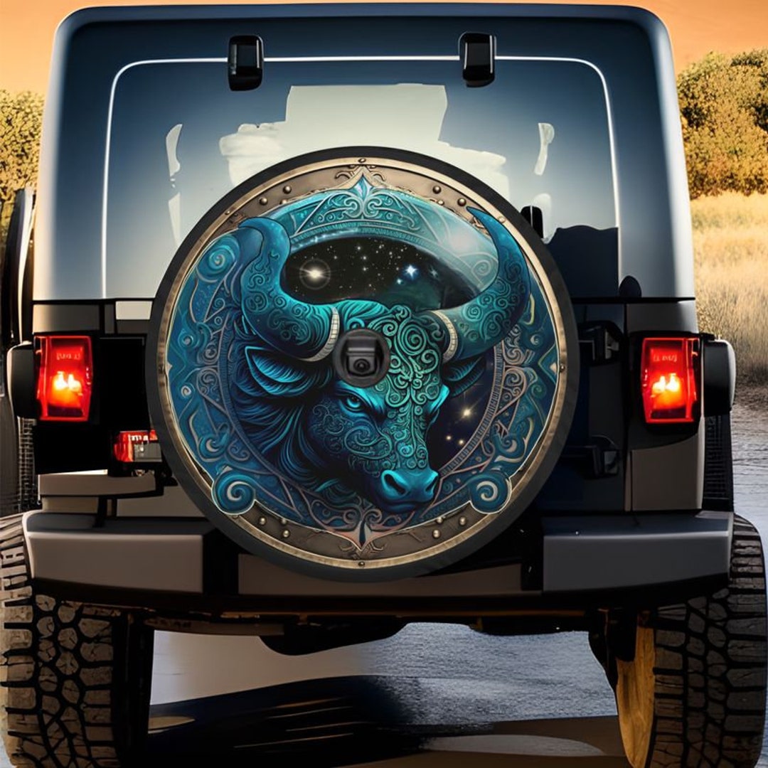 Bull Tire Cover, Spare Tire Cover, Jeep Accessory, Taurus Sign Gift ...