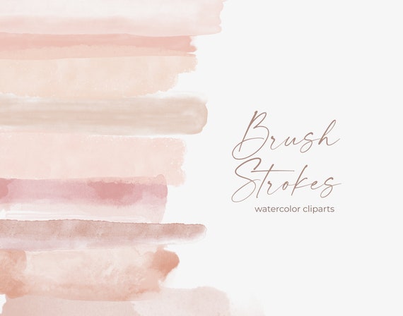 Digital Watercolor Brush Strokes Digital Clip Art // Commercial Use Art ...