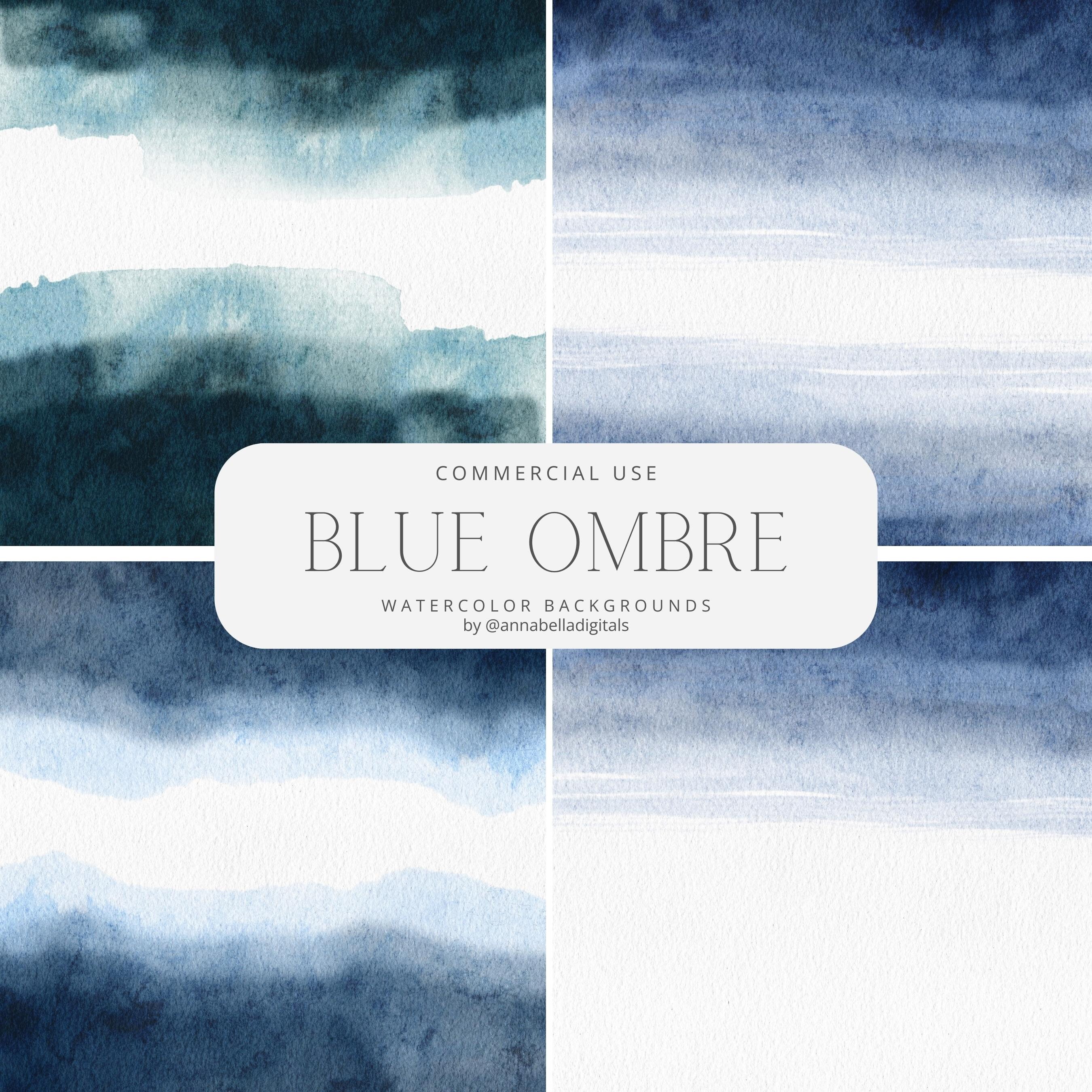 Blue Ombre Watercolor Background