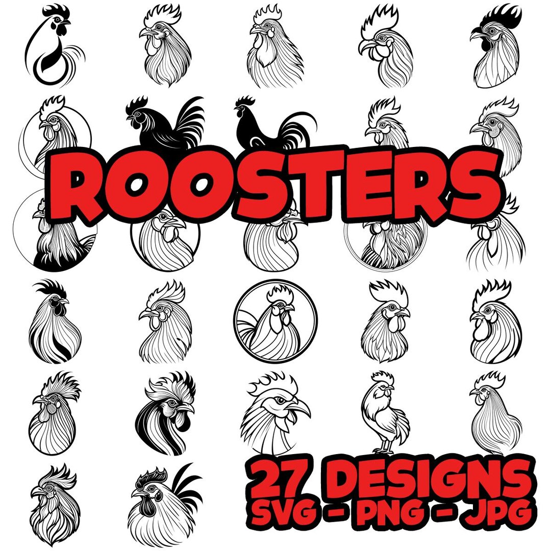Roosters! - 27 SVG Designs! - for Cricut & Silouhette - Etsy