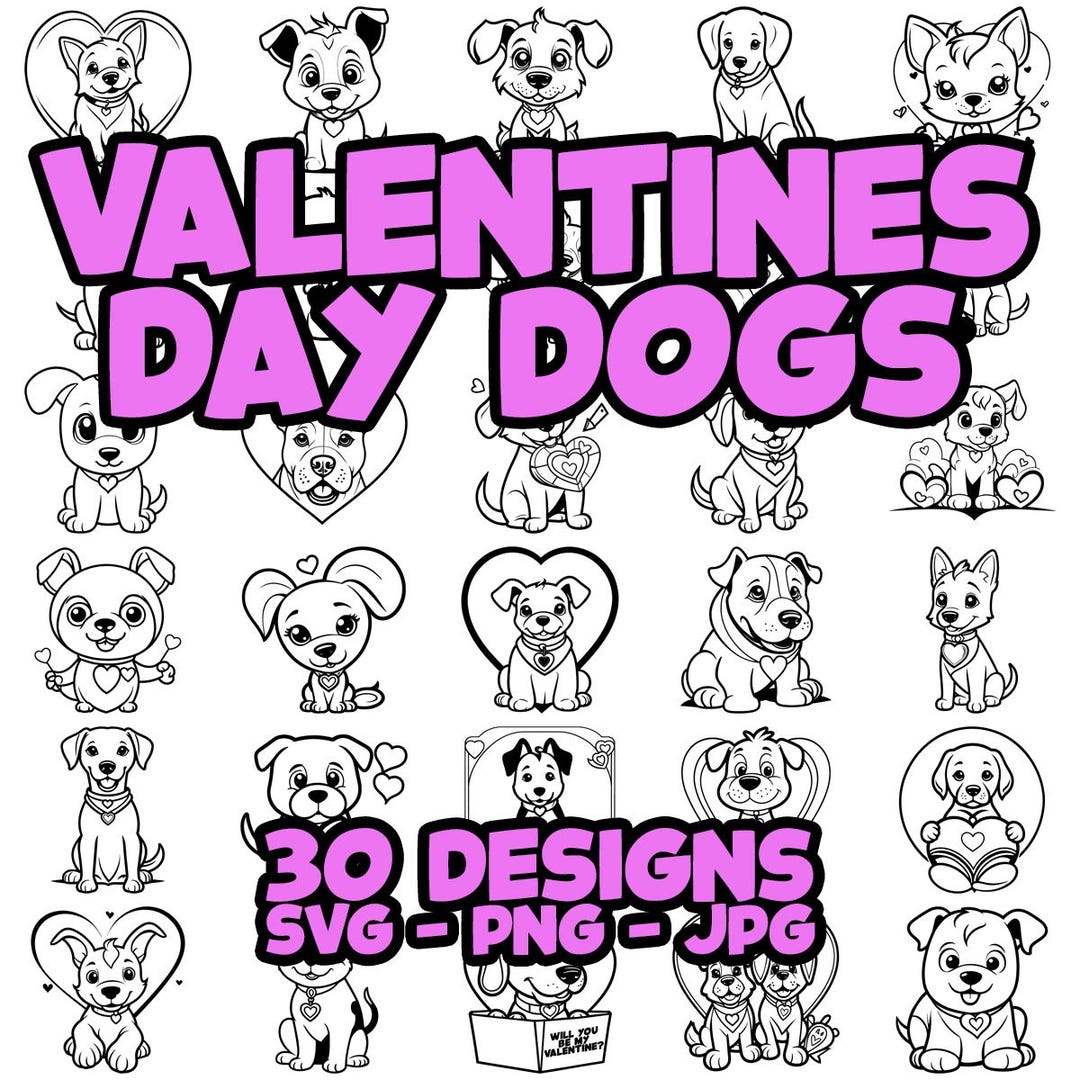 Valentines Day Dogs - 30 SVG Bundle - for Cricut & Silouhette - Etsy