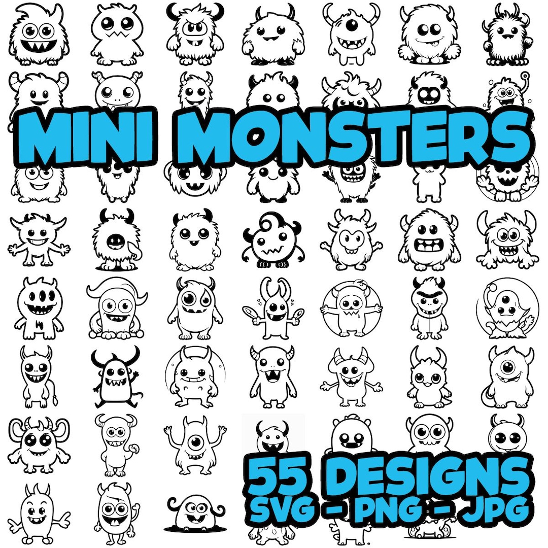 Mini Monsters! - 55 SVG Designs! - for Cricut & Silouhette - Etsy
