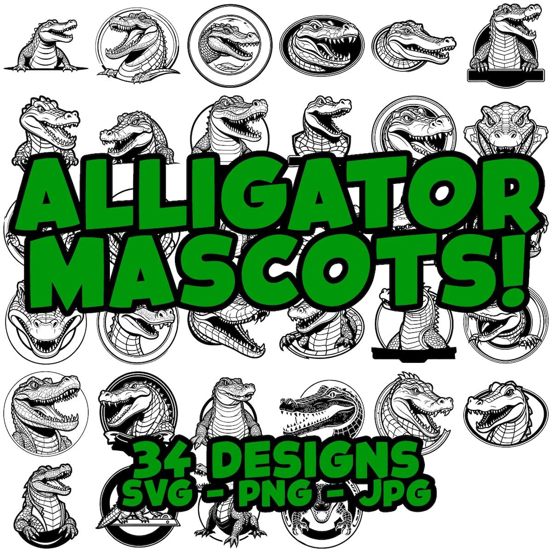 Alligator Mascots 34 SVG Bundle - for Cricut and Silouhette! - Etsy