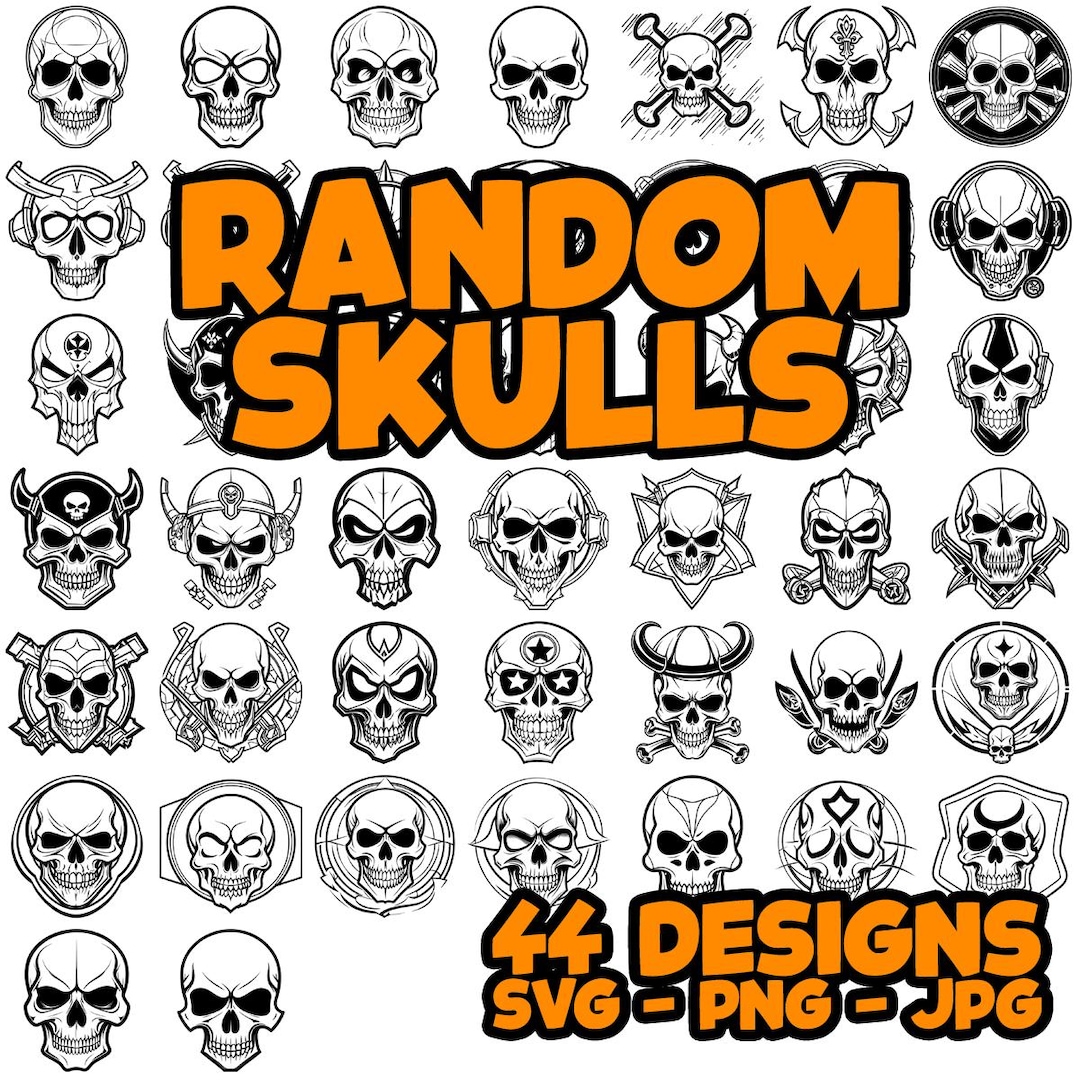 Random Skulls! - 44 SVG Designs! - for Cricut & Silouhette - Etsy