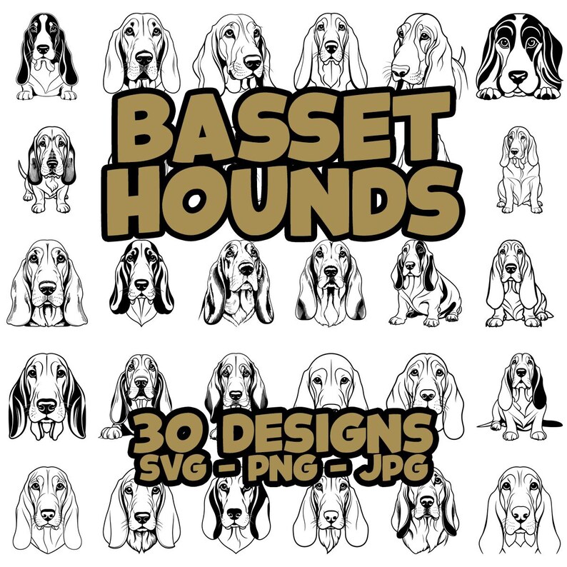 Basset Hounds - 30 SVG Bundle - for Cricut & Silouhette - Etsy