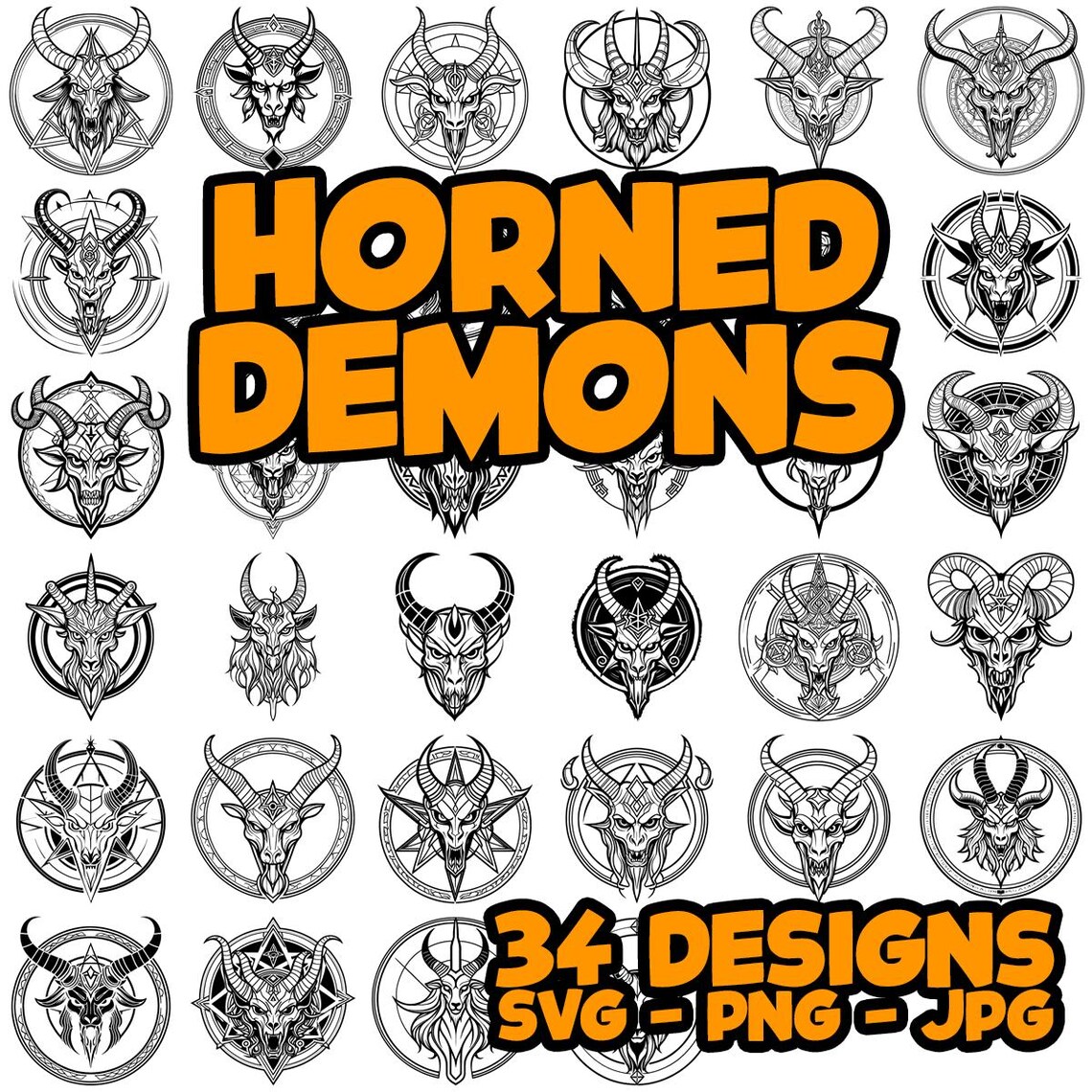 Horned Demons! - 34 SVG Designs! - for Cricut & Silouhette - Etsy