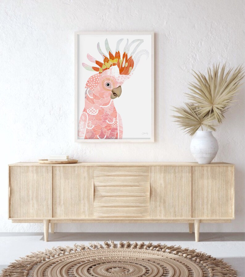 Major mitchell print bird print cockatoo parrot art | Etsy