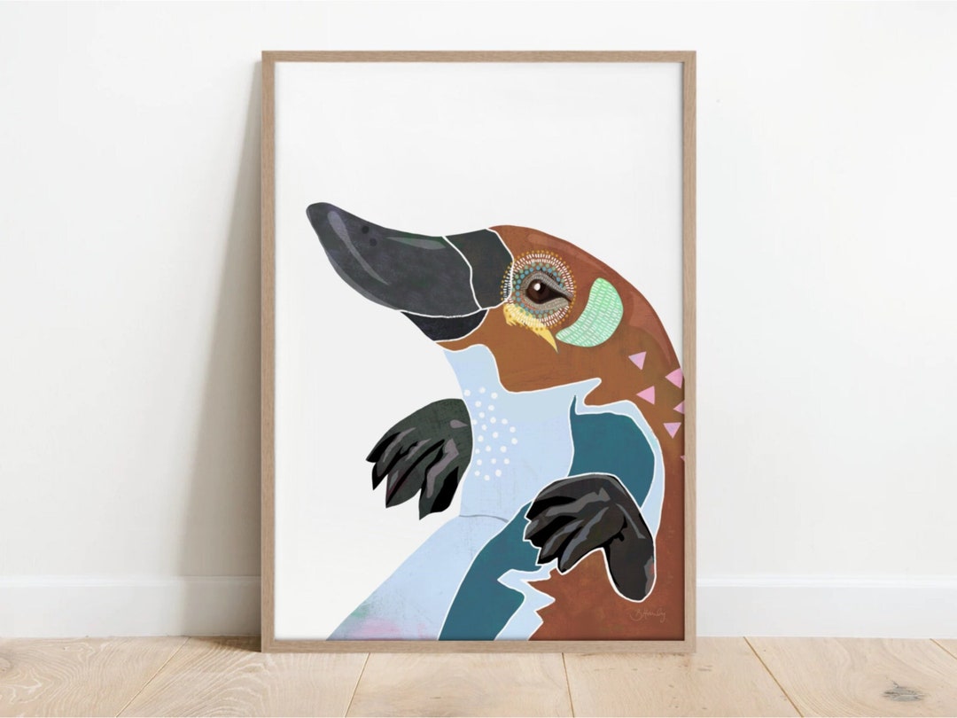 Platypus Print, Animal Art, Colourful Artwork, Australian Native Art ...