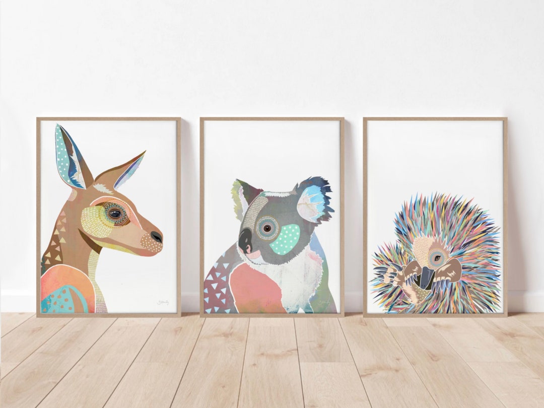 Set of 3 Prints, Australian Native Print Set, Native Animal Print ...