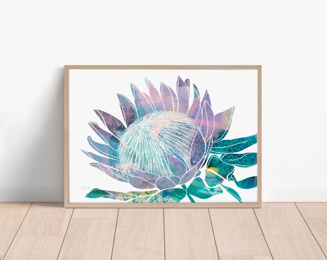 King Protea Art, Protea, Protea Print, Protea Painting, Botanical ...