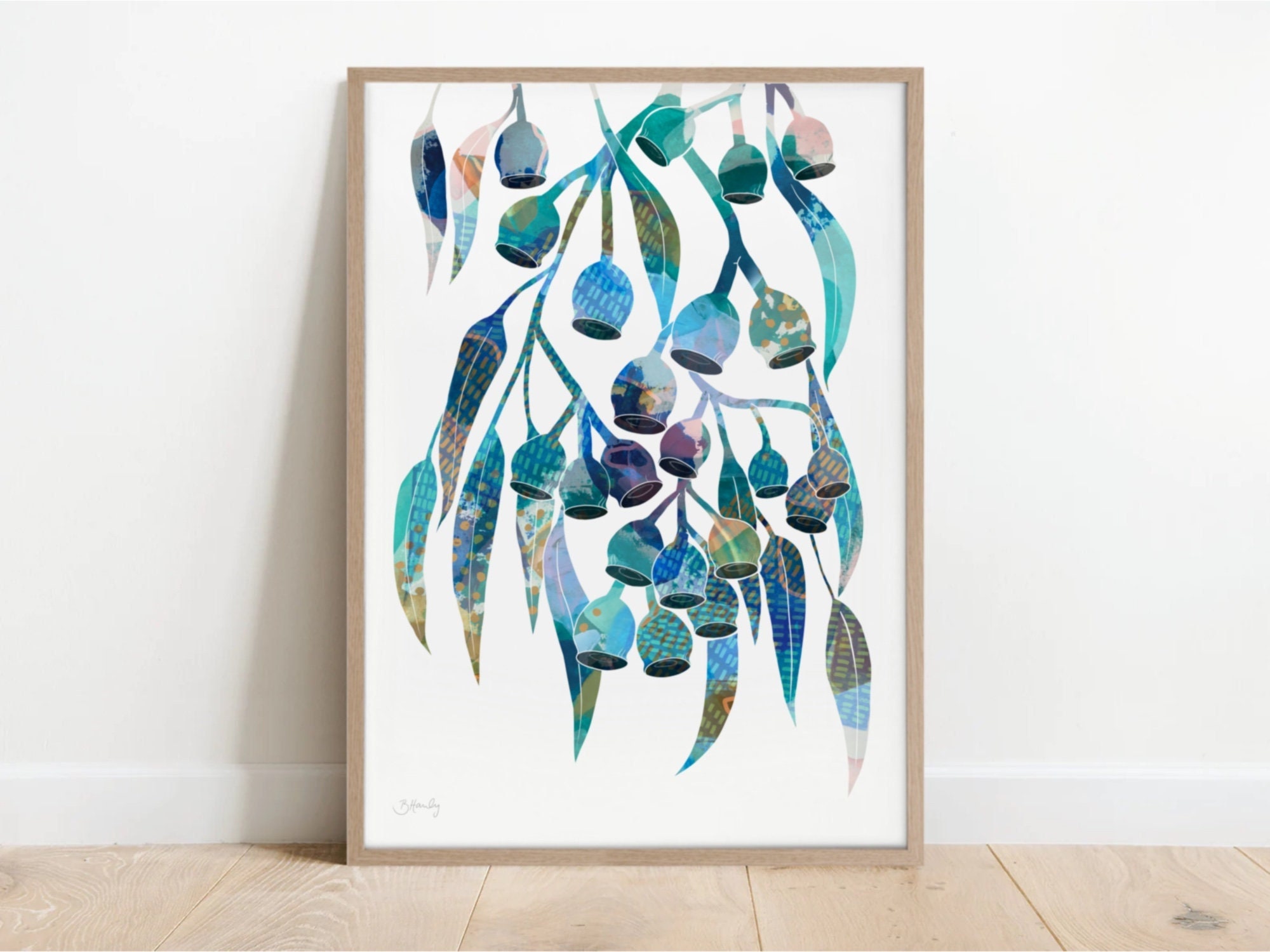 Gum Leaf II Print, Gum Leaf Art, Gum Leaf Painting, Gum Nut Print ...