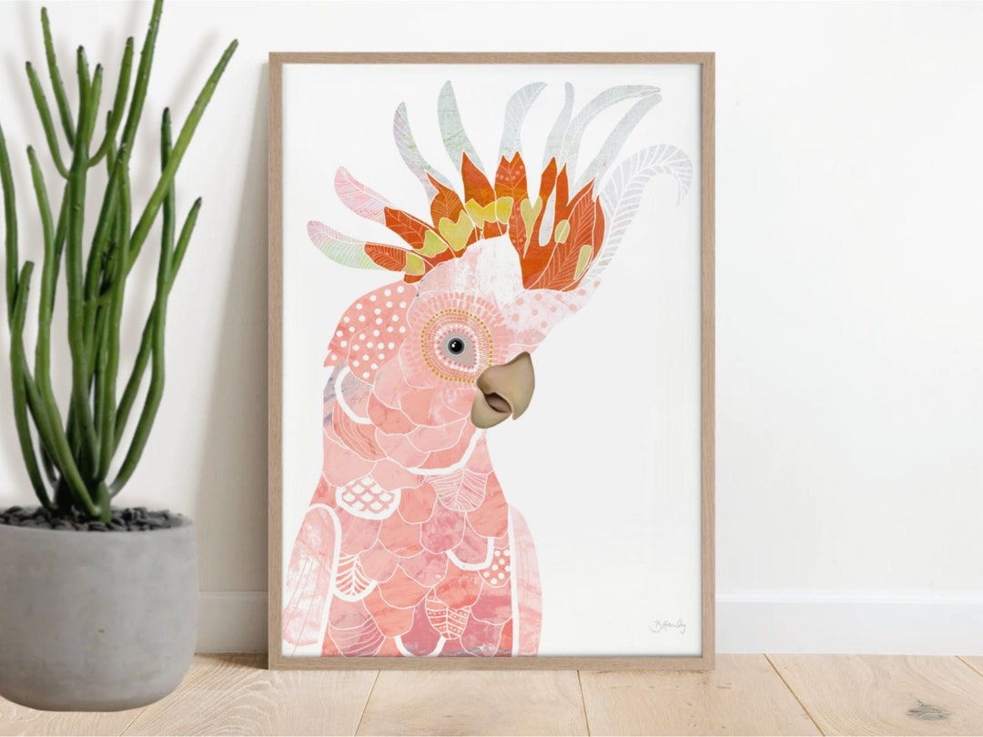 Major Mitchell Print, Bird Print, Cockatoo, Parrot Art, Cockatoo ...