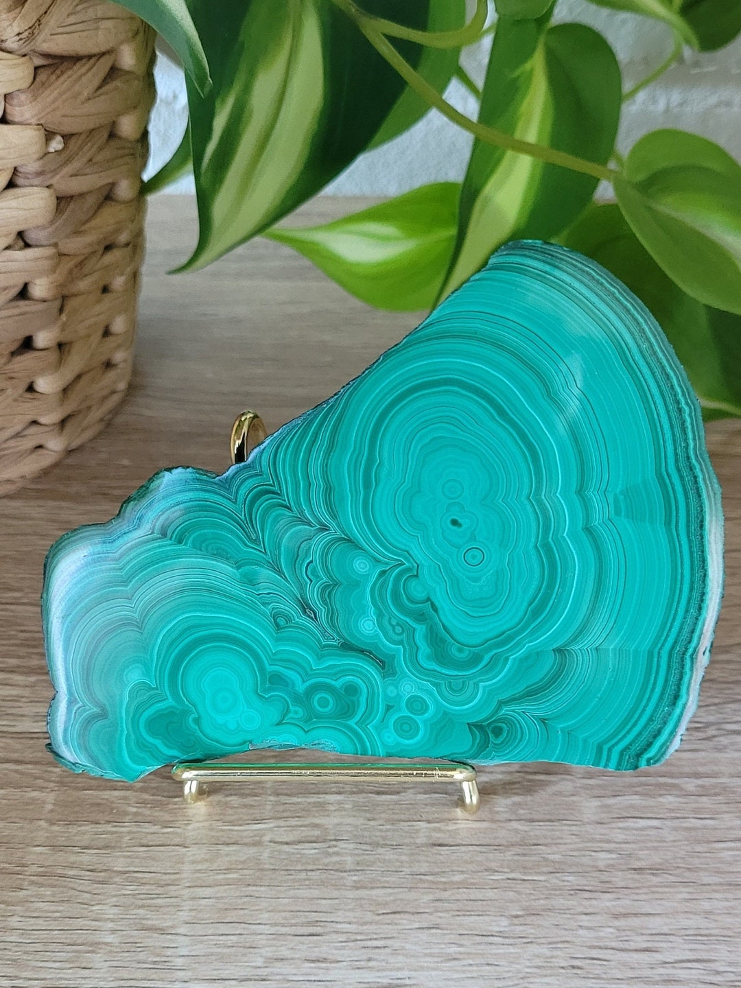 Large Polished Malachite Slab Melachite Slice Natural Crystal Gemstone ...