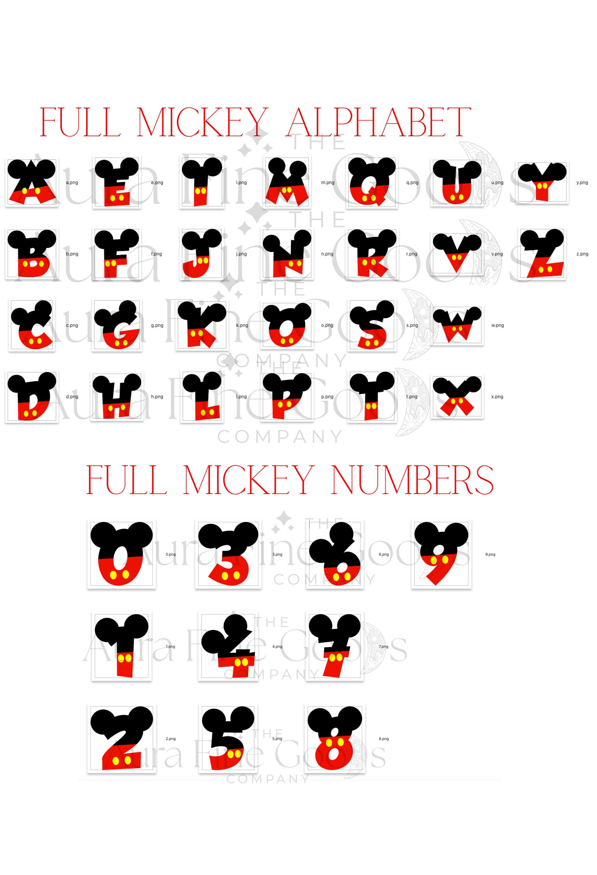 Mickey Mouse and Friends Clubhouse 5 Font Bundle SVG PNG 300DPI Cricut ...