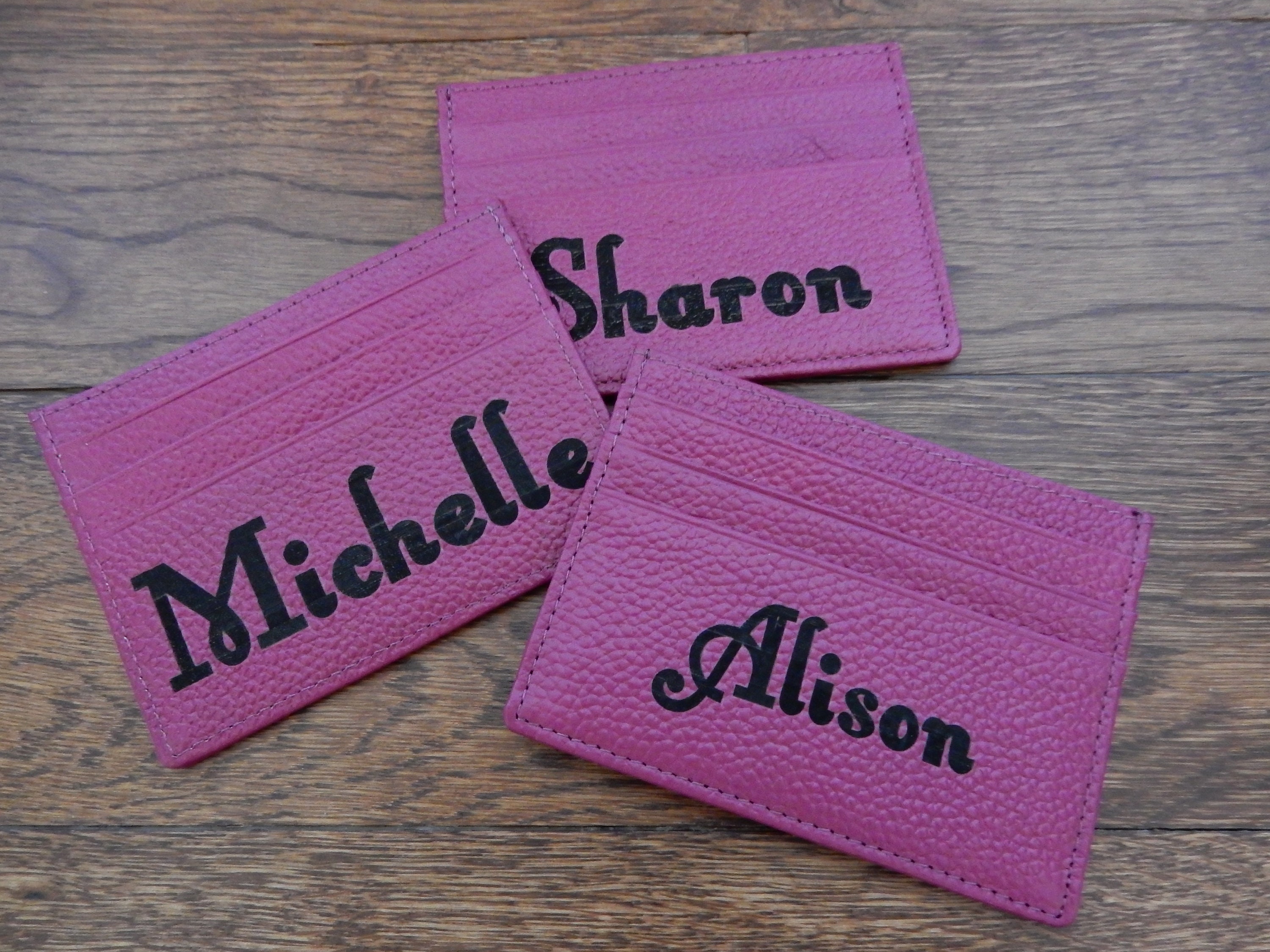 Laser Engraved Leather Credit Card Wallet or Business Card - Etsy