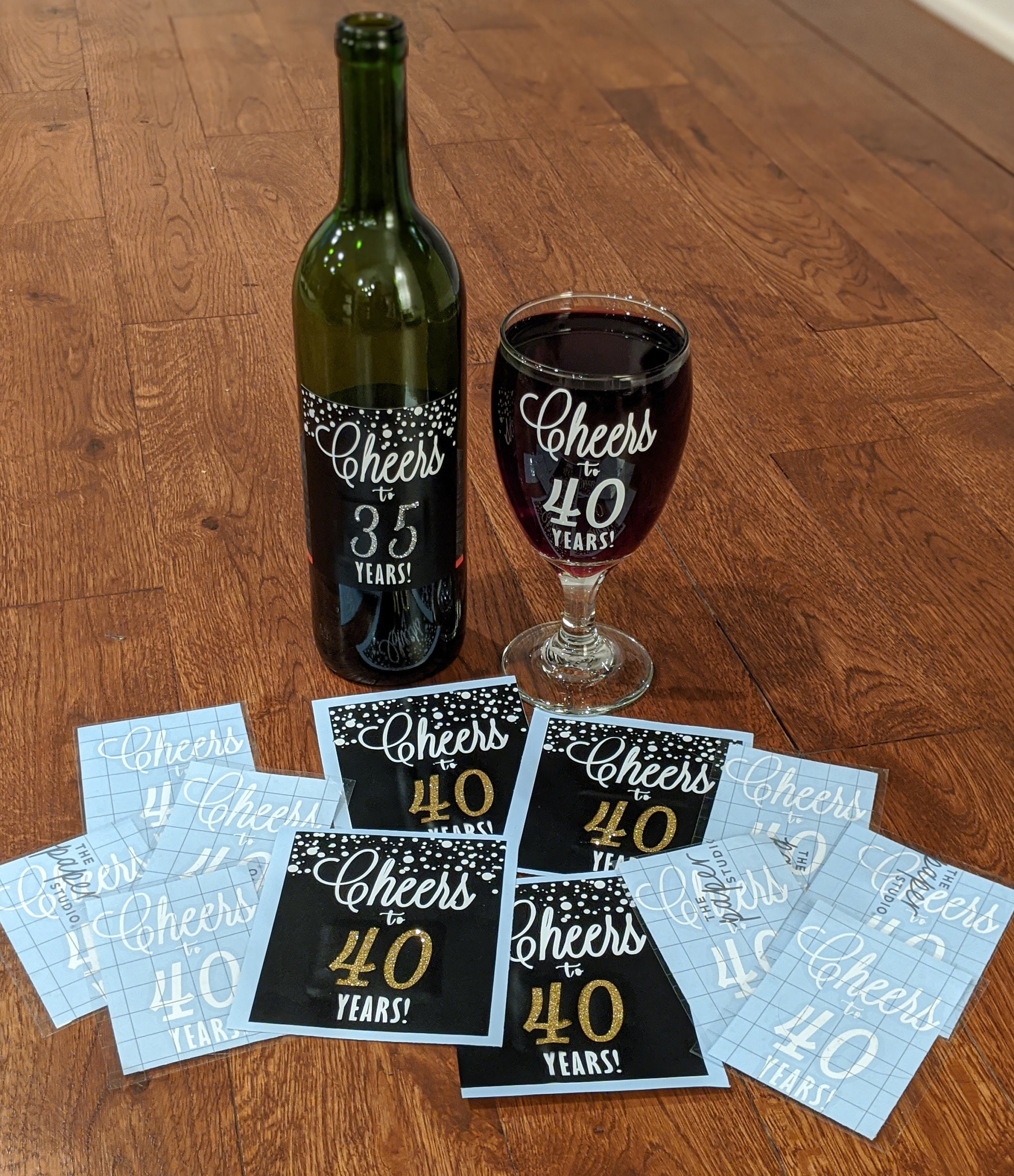BUNDLE Wine Bottle Labels and Wine Glass Vinyl Stickers for - Etsy