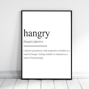 Hangry Kitchen Wall Art Print, Kitchen Decor, Kitchen Prints, Modern ...