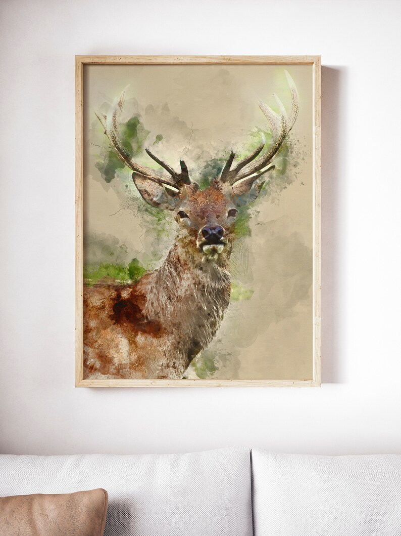 Deer Print Stag Head Stag print Stag Picture Deer Head | Etsy