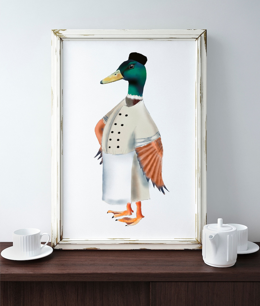 Kitchen Cook Print, Kitchen Waiter Wall Art Décor Prints, Modern Home ...