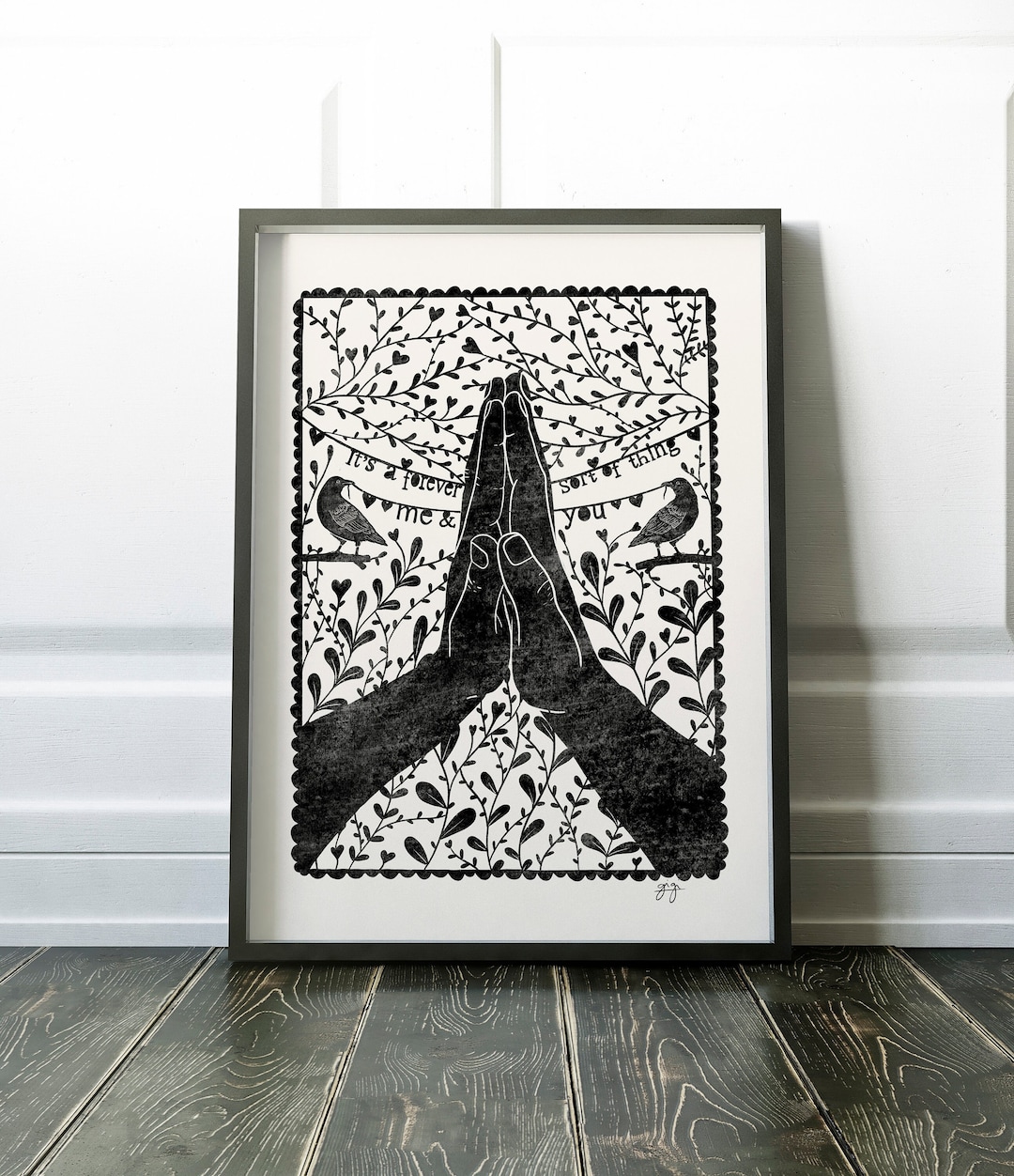 Lovers Lounge Art Print, Floral in Love Illustration Art Print ...