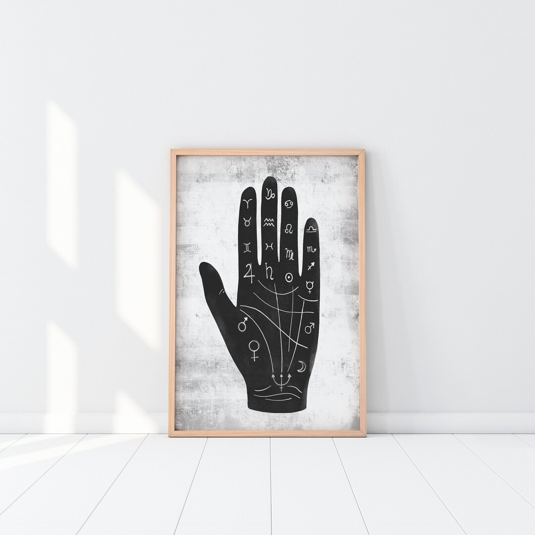 Palmistry Hand Illustration Art Print, Vintage Style (digital Download ...