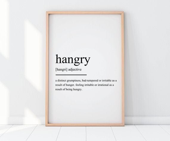 Hangry Kitchen Wall Art Print, Kitchen Decor, Kitchen Prints, Modern ...
