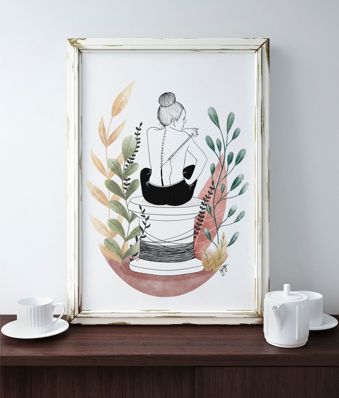 Self Healing Art Print, Hand-drawn Floral Illustration - Etsy