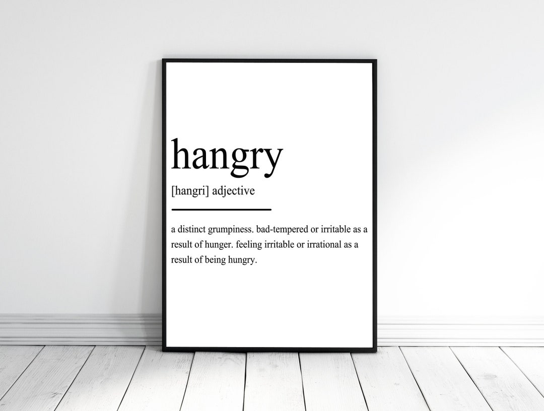 Hangry Kitchen Wall Art Print, Kitchen Decor, Kitchen Prints, Modern ...