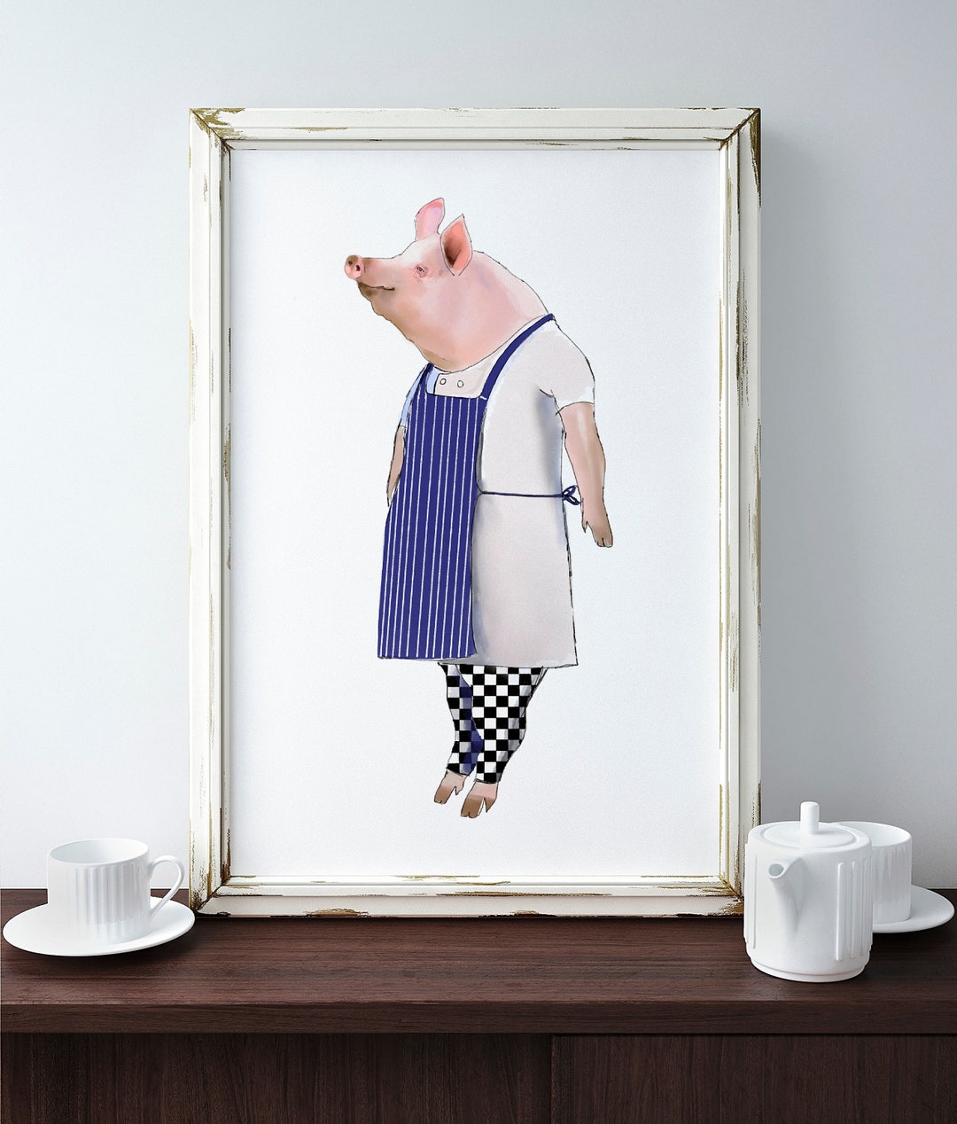 Kitchen Cook Print, Kitchen Waiter Wall Art Décor Prints, Modern Home ...