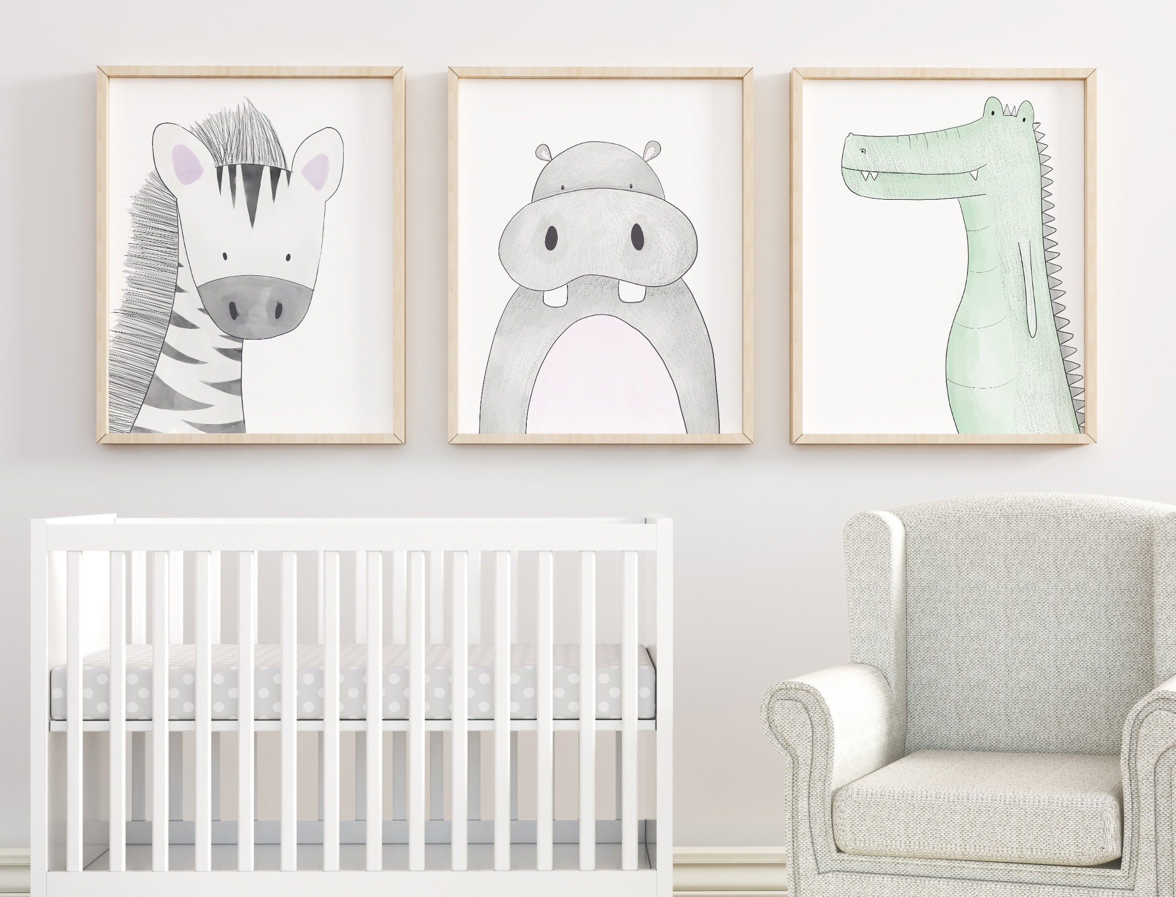 Safari Nursery Prints Animal Nursery Wall Art Nursery Print | Etsy