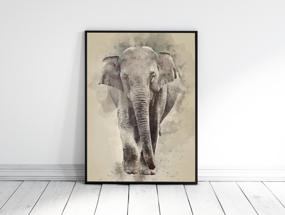 Elephant Watercolor Giclée Print, Safari Animal Art - Etsy