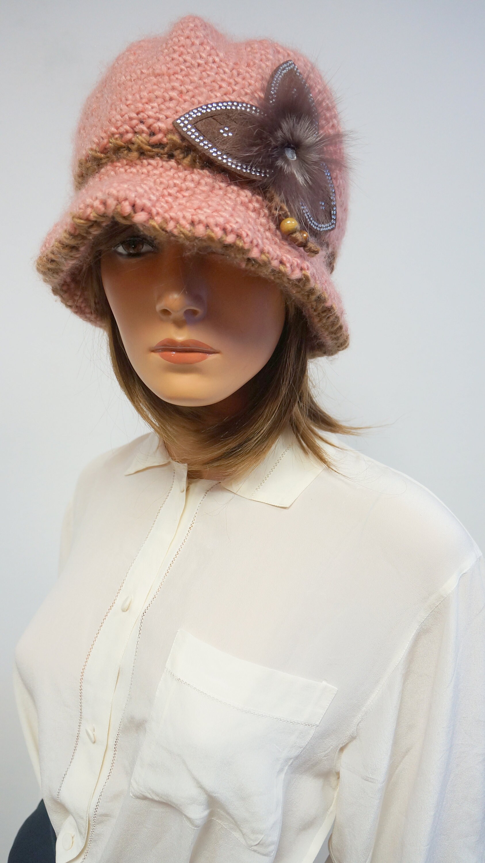 Vintage Wool Warm Cap, Hat, Cap With Decoration, Vintage Wool Cap - Etsy UK