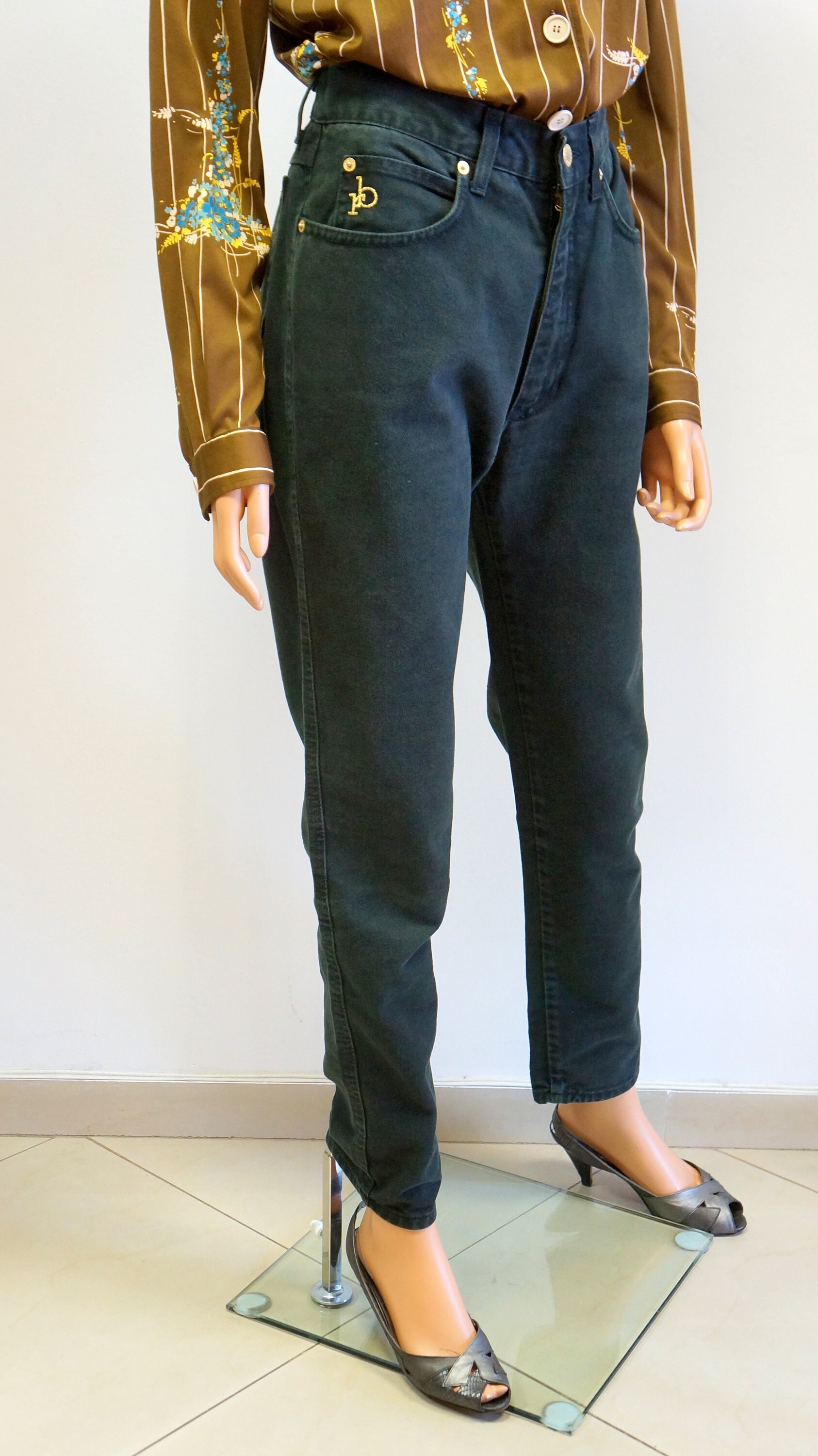 Rocco Barocco Denim Trousers Vintage Blacj Jeans Medium - Etsy Canada