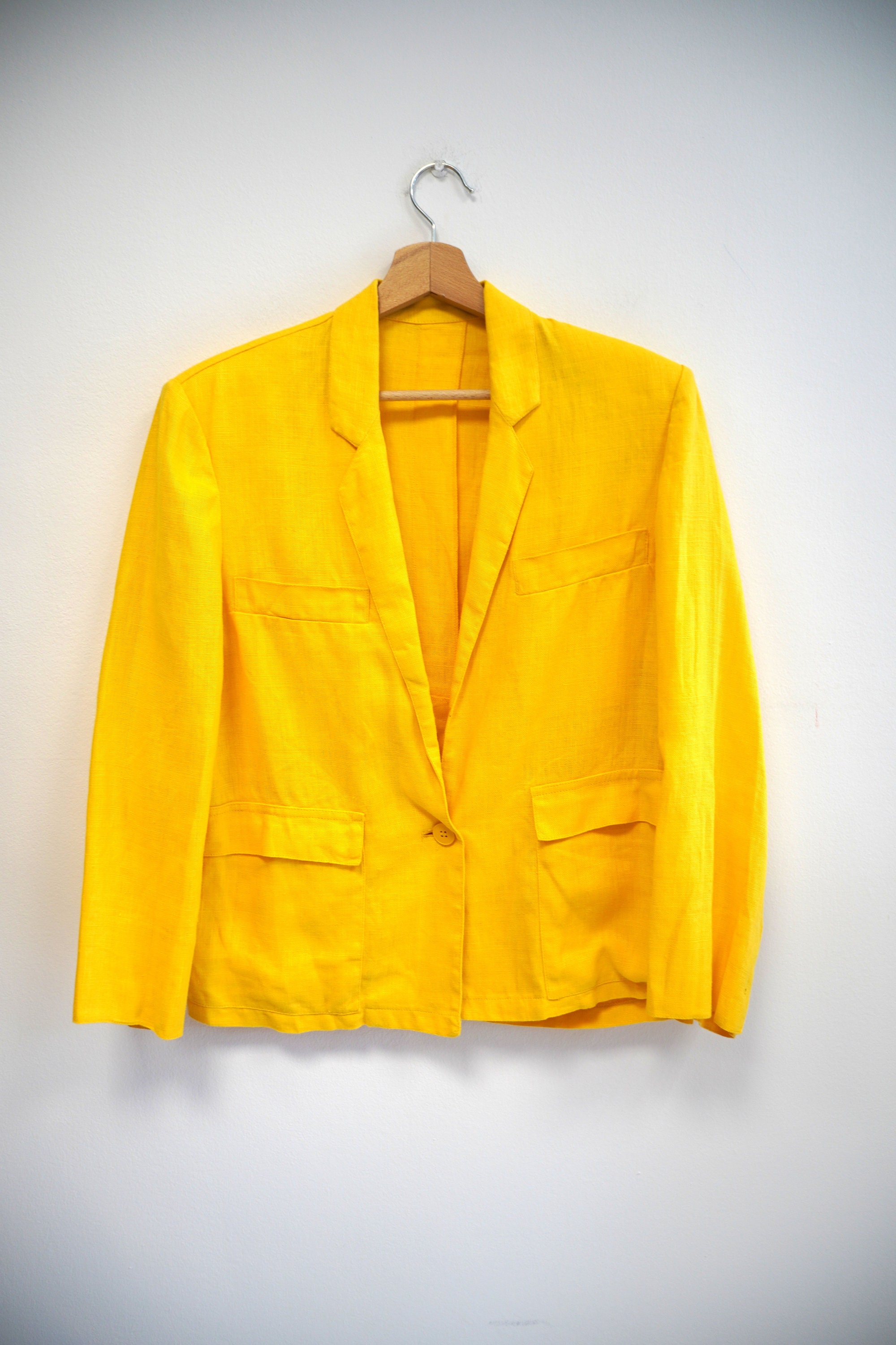 Yellow Jacket Yellow Blazer Penny Black Jacket Size Medium - Etsy