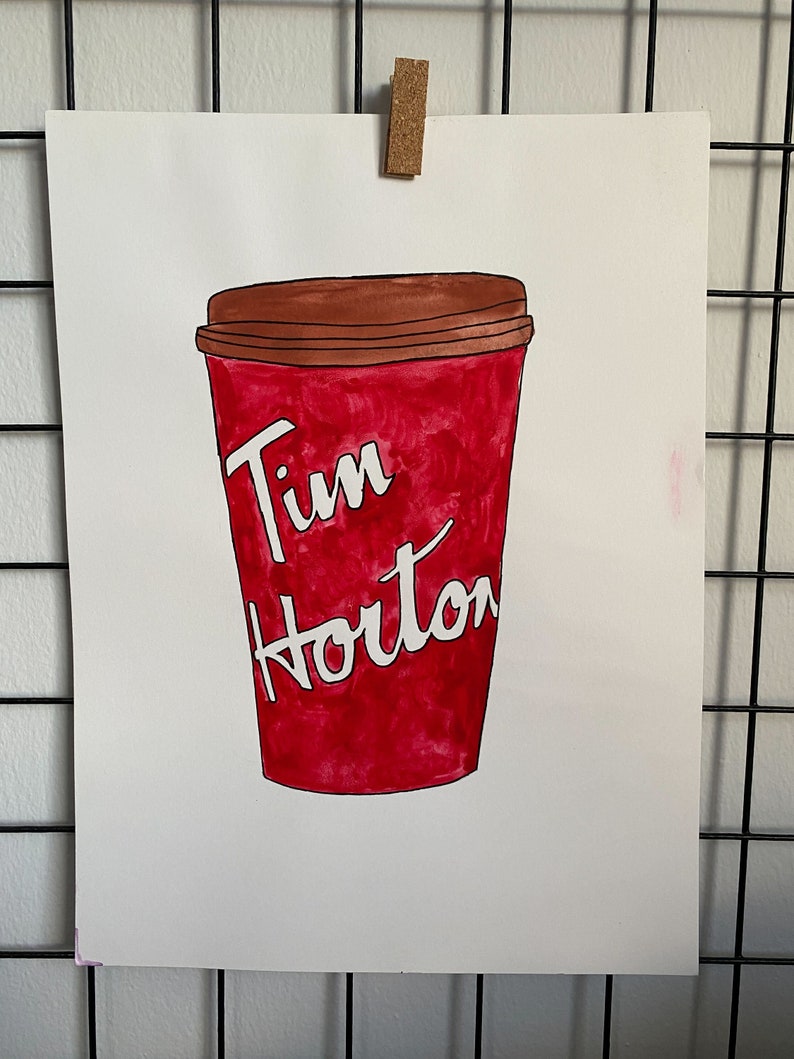 Timmies Cup Original Watercolour Painting Tim Hortons Coffee - Etsy